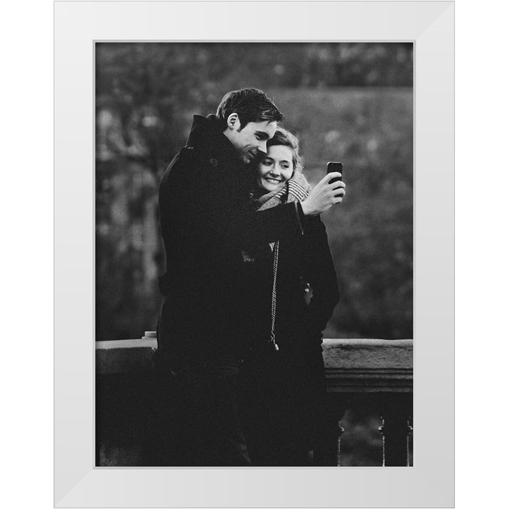 Yamamoto, Eiji 12x14 White Modern Wood Framed Museum Art Print Titled - Couple Selfie - Walmart.com