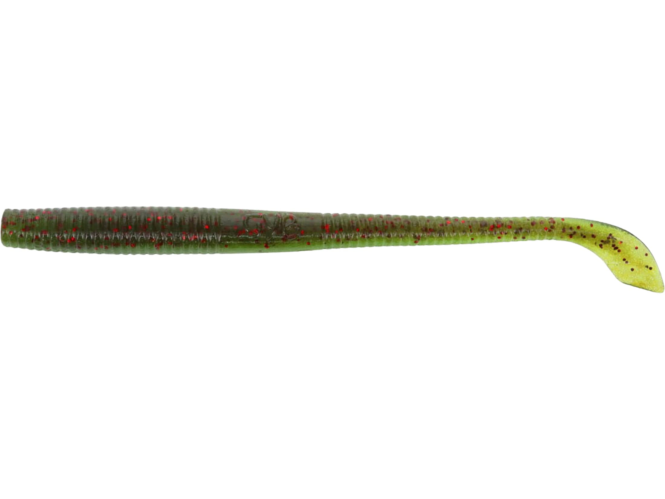Yamamoto Kut Tail Worm 4" Green Pumpkin W/Red Flake W/Fading Watermelon ...