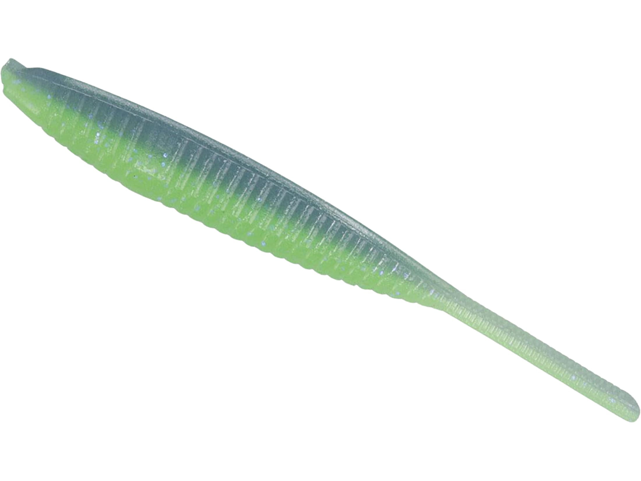 GSM Fishing Yamamoto Shad Shape Worm, 4 Inch, Chartreuse Electric Blue ...
