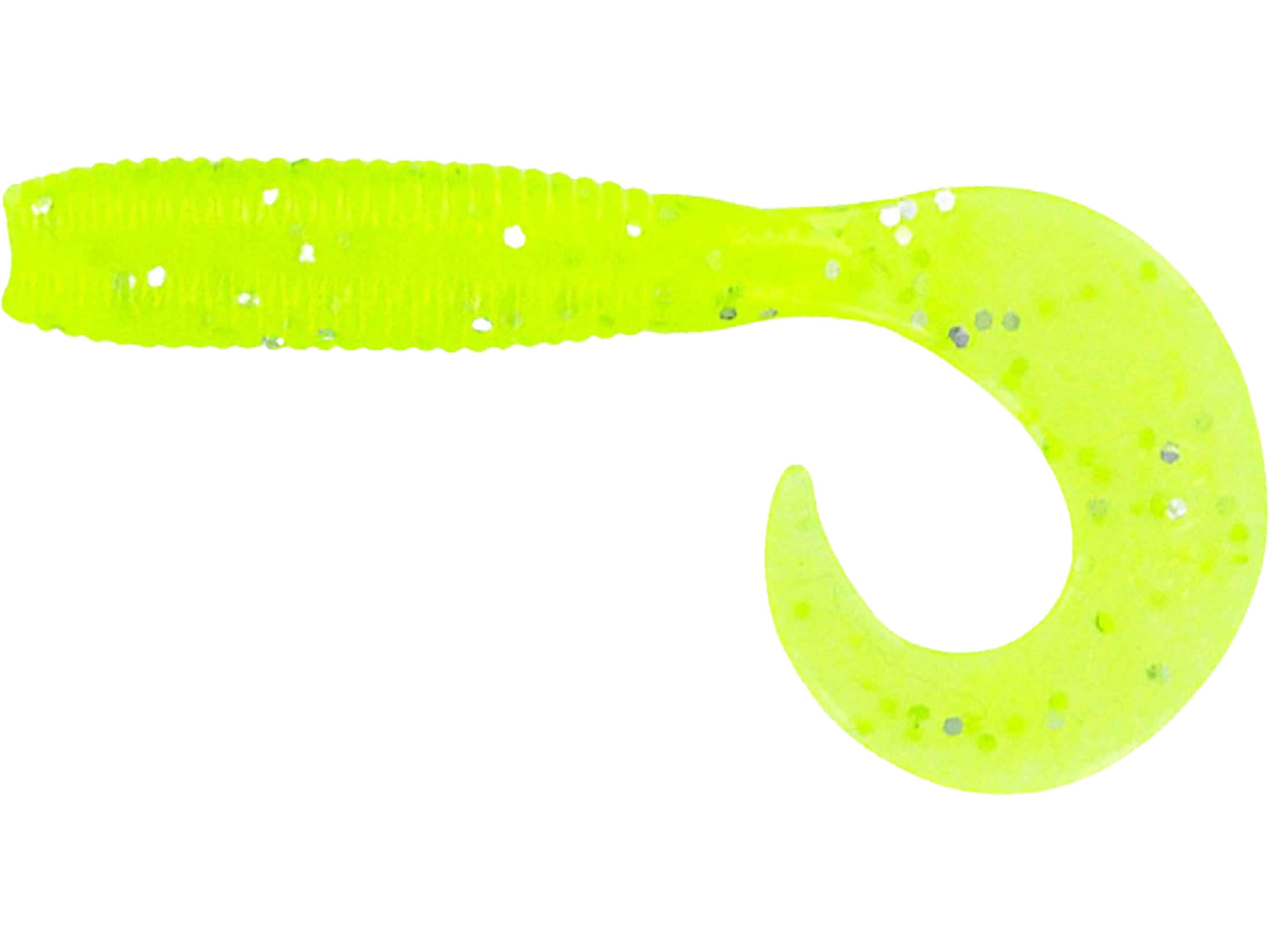 Yamamoto Single Tail Grub Chartreuse W/Large Silver Flake - Walmart.com