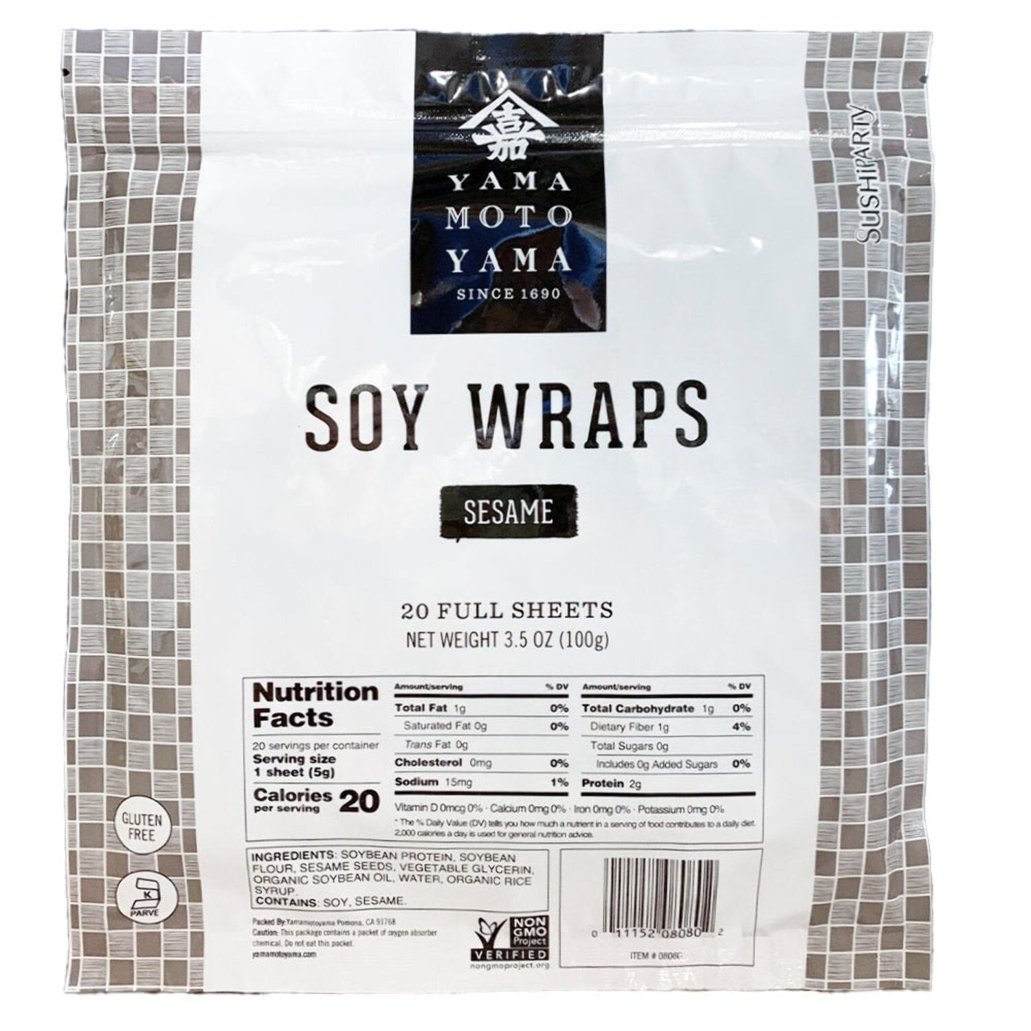 Yamamotoyama, Sushi Party Soy Wrappers, Sesame, (10 Pack) 200 sheets ...
