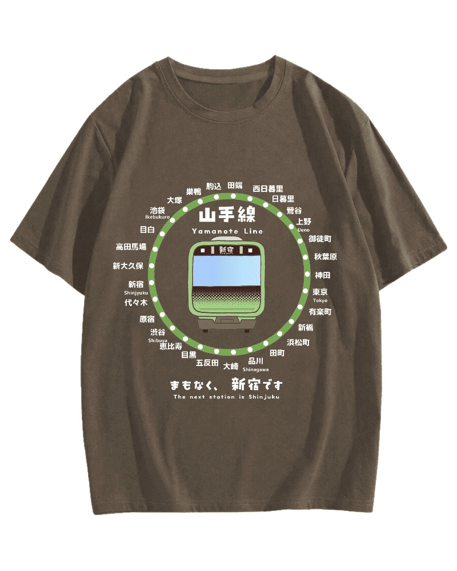 Yamanote Line Map Info Cotton casual T-shirt - Walmart.com
