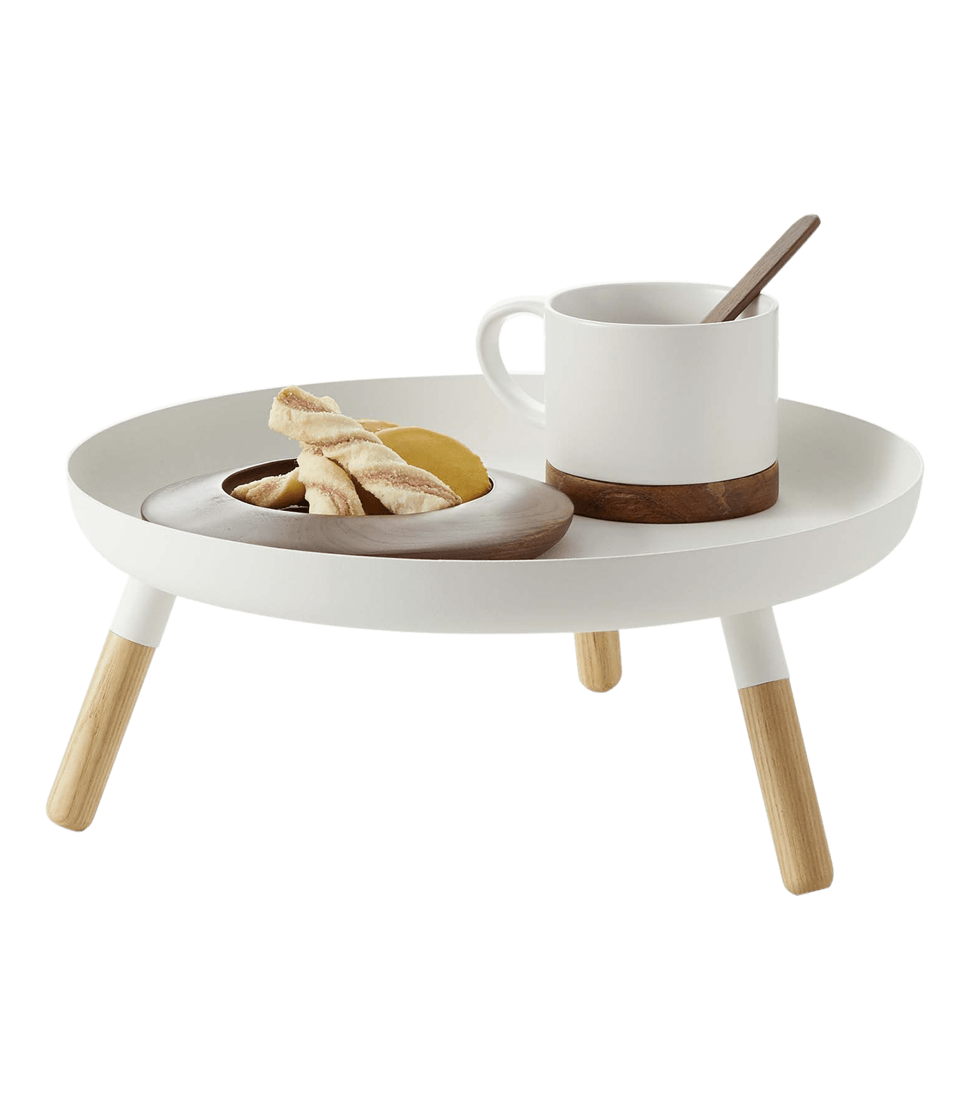 Yamazaki Home Countertop Pedestal Tray, White, Steel + Wood, Supports 3 ...