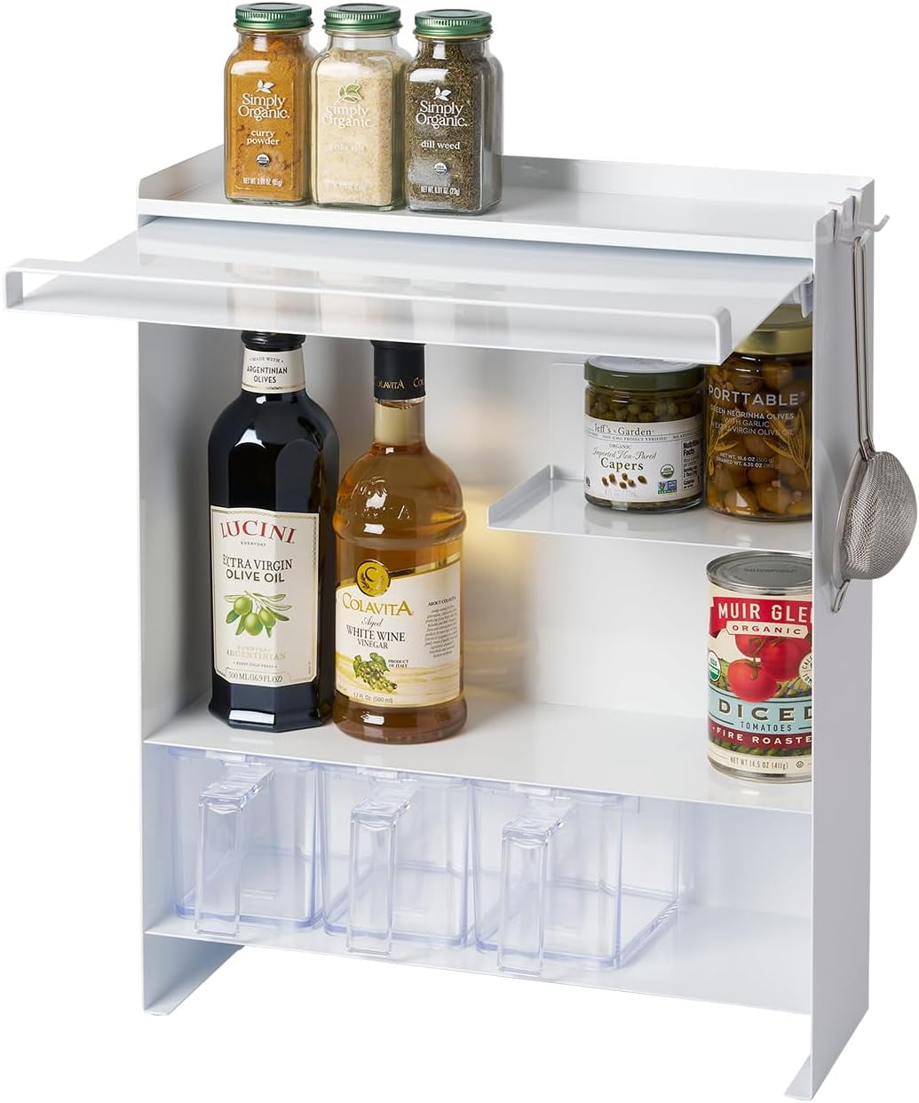 Yamazaki Home Tower Seasoning Condiments Spice Rack With Door, Large ...