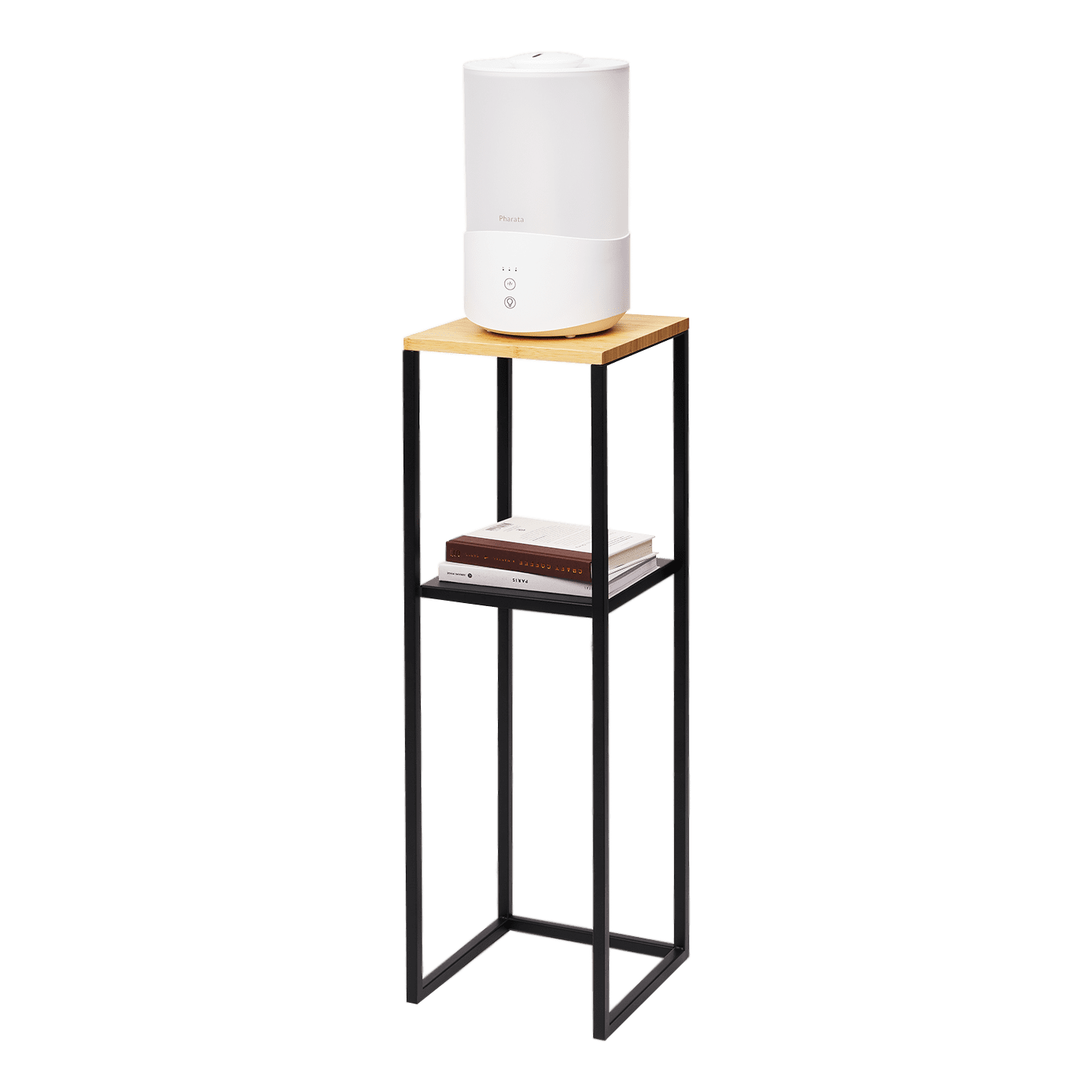 Yamazaki Home Two-Tier Display and Storage Shelf, Black, Steel + Wood ...
