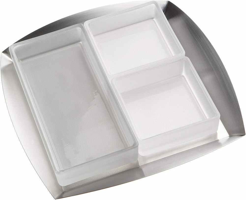 Yamazaki Signature Collection 9-Inch Snack Tray Set with 3 Glass ...
