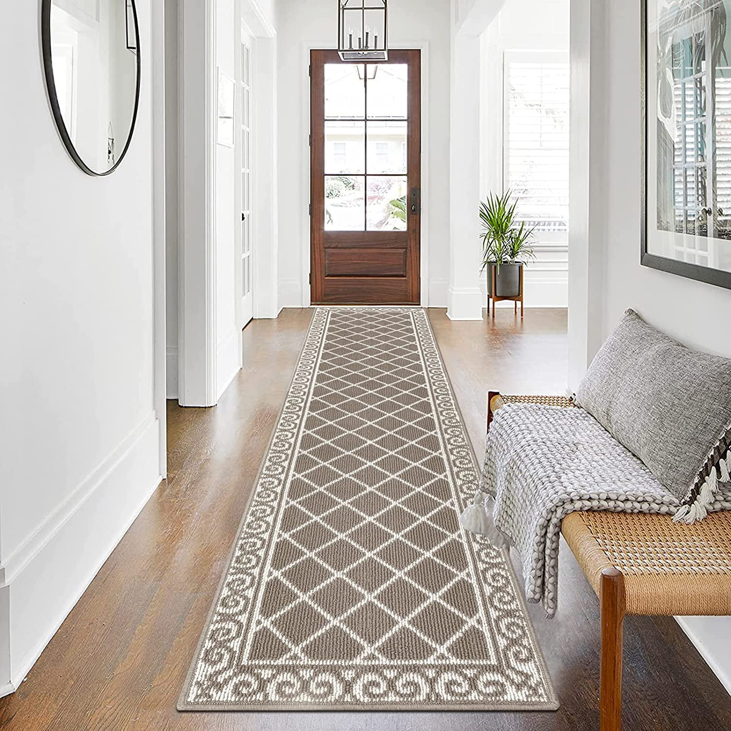 Yamaziot Non-Slip Long Carpet Rubber Backed Hall Entrance Runner Rug 2 ...