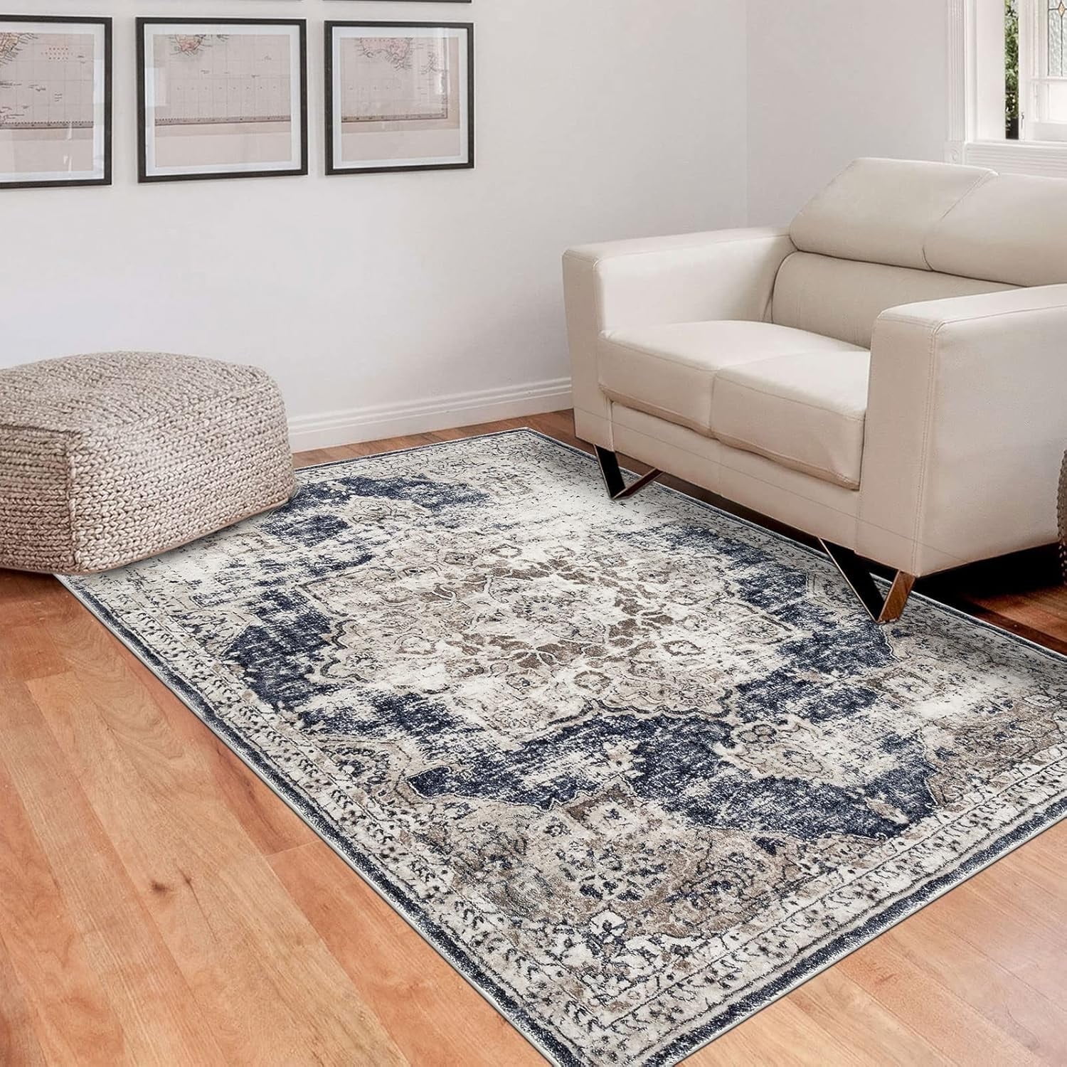 Yamaziot 4'x6' Area Rug for Living Room, Washable Rugs, Vintage ...
