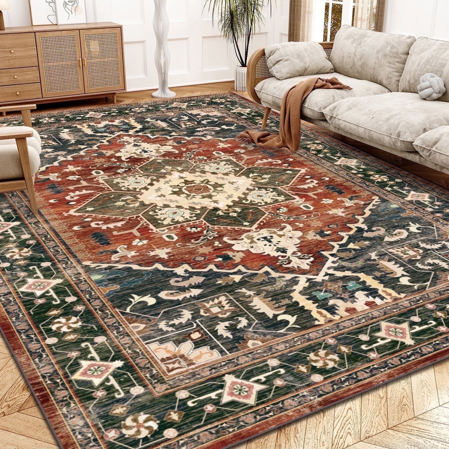 Yamaziot 5x7 Ft Area Rugs for Living Room, Washable Bedroom Throw Rug ...