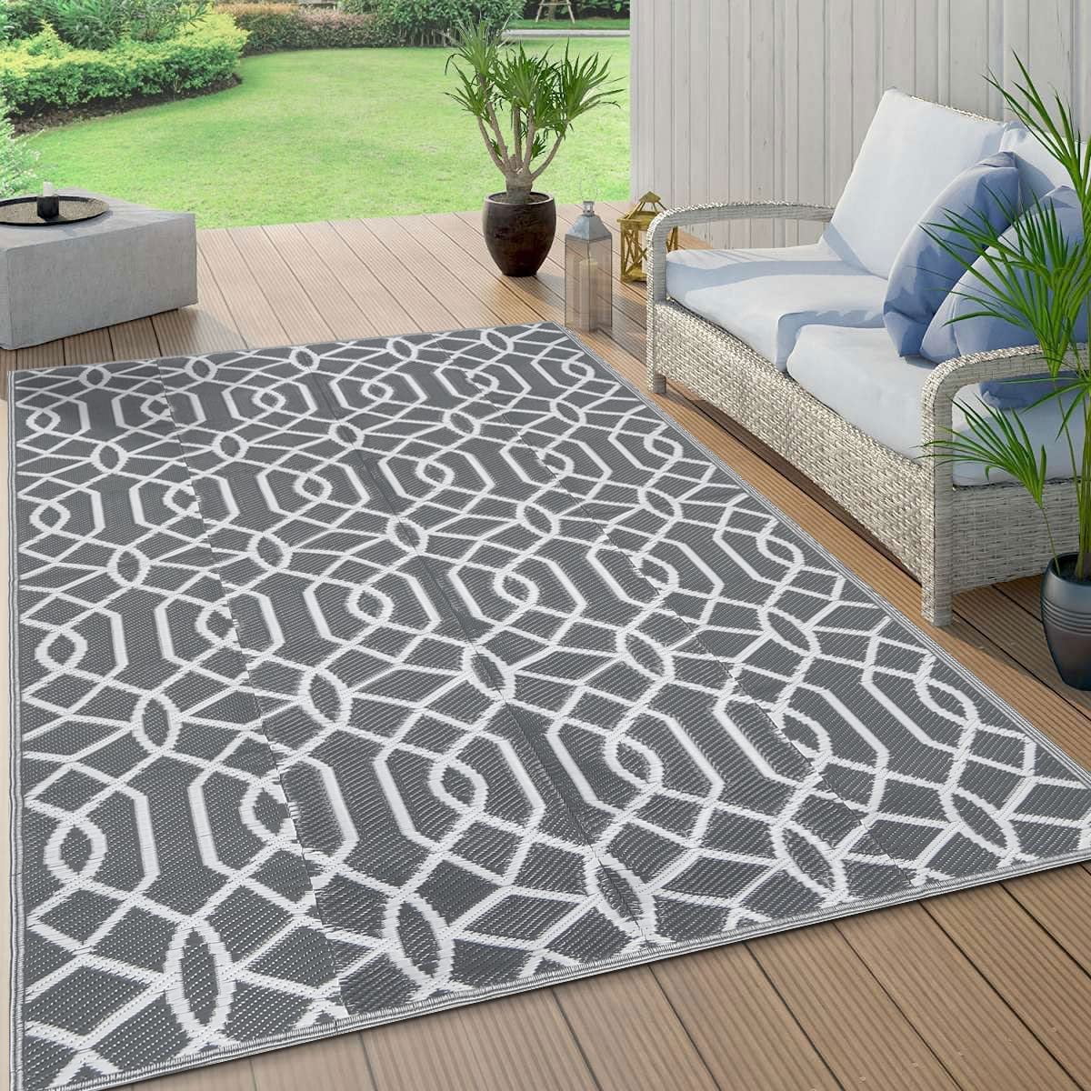 Yamaziot 6'x9' Reversible Outdoor Patio Rug, Ideal for Camping, RV ...