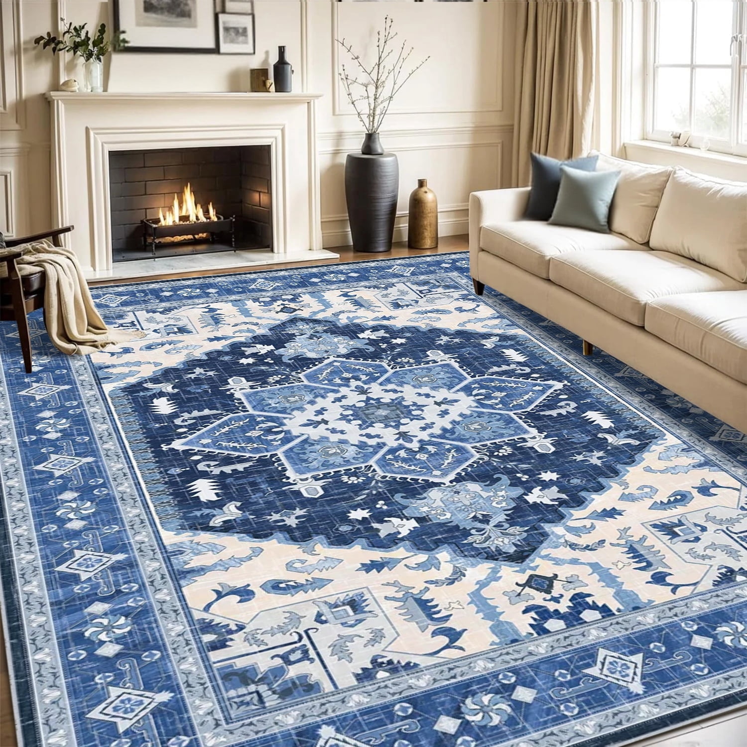 Yamaziot 8x10 Ft Area Rugs for Living Room, Washable Bedroom Throw Rug ...