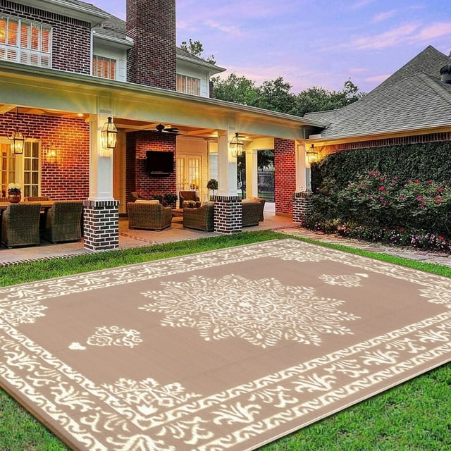 Free Shipping! Yamaziot 9'x12' Outdoor Rugs Patio Rug Reversible Mats ...