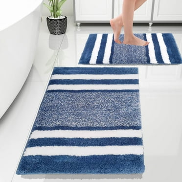 Yafa Home Fashion 2 Piece Solid Microfiber Soft Bathroom Rug Set, Non ...