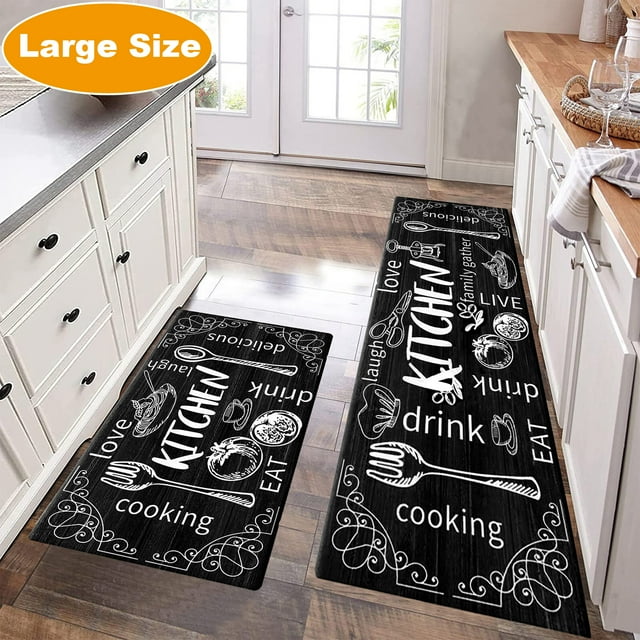 Yamaziot Anti-Fatigue Kitchen Mats Set of 2, Non-Slip, 20''x32''+20 ...