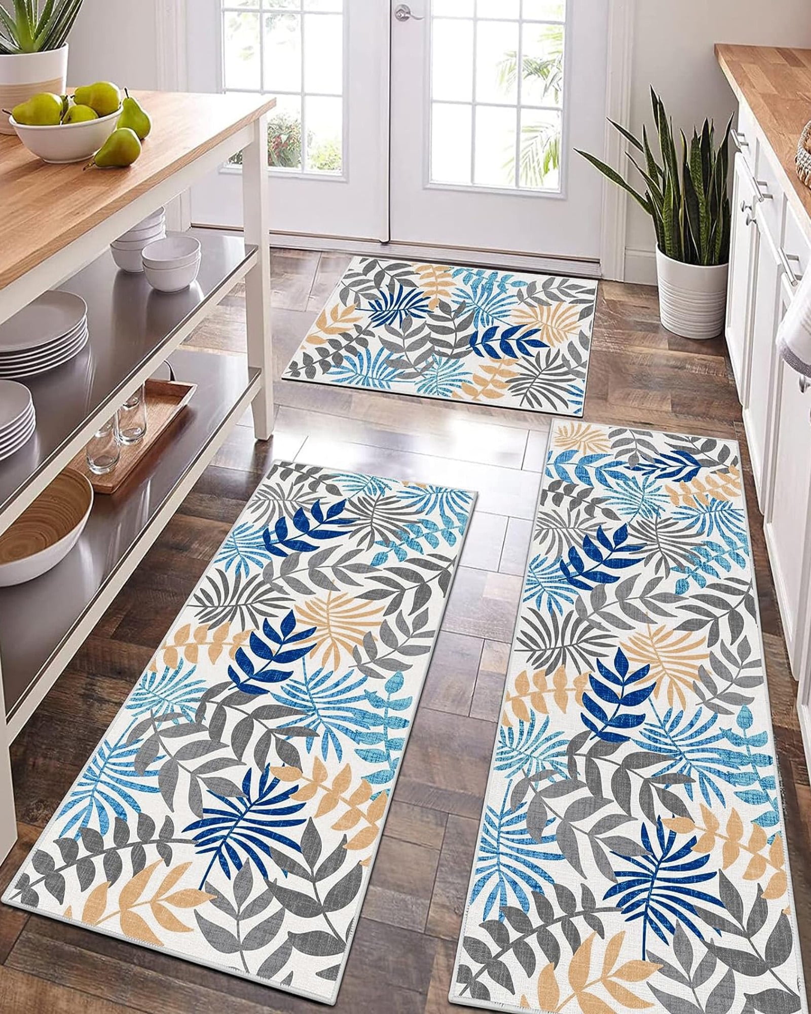 Yamaziot Kitchen Rugs & Mats (Set of 3), Bohemian, Non-slip, Machine ...