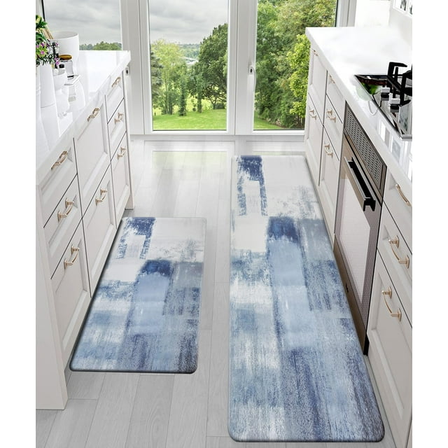 Yamaziot Kitchen Rugs and Mats Set 2, Anti Fatigue Non Slip Kitchen ...