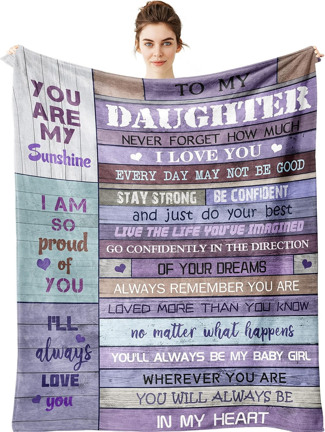 Yamco Daughter Gift from Mom Blanket - Daughter Gifts from Dad 60"x 50" - Mothers Day Birthday ...