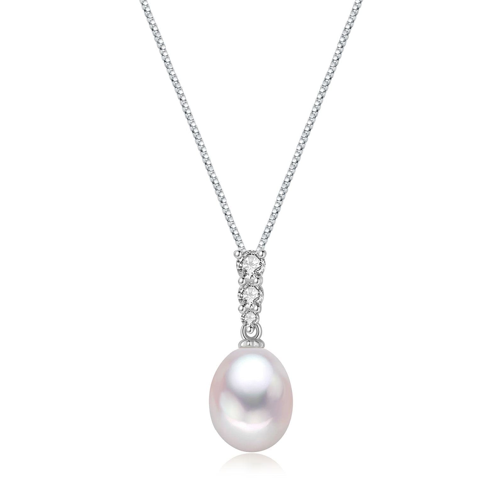 Yami 9-10mm Elegant Freshwater Culture Pearl Drop Pendant Necklace with ...