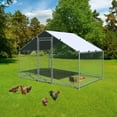 Yamissi Large Metal Chicken Coop Run Chicken Pen for 6-10 Chickens ...