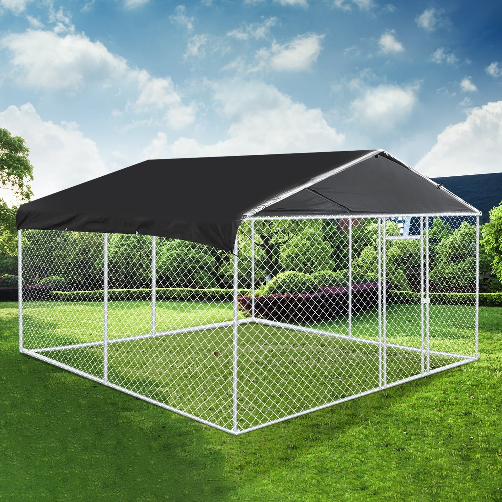 Yamissi Large Dog Kennels for Outside 10x10 ft Outdoor Dog Kennel Heavy ...