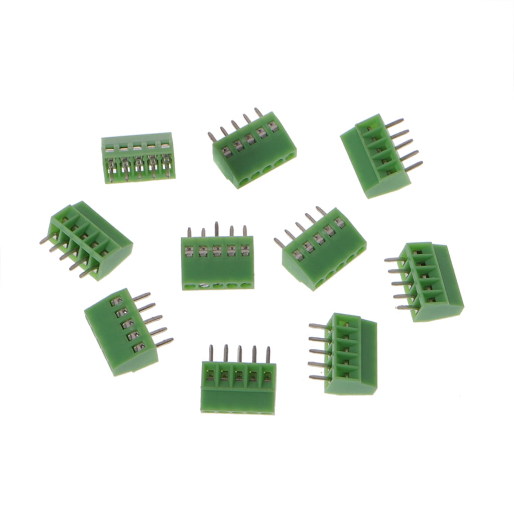 Yammee 10 Pcs 2Pin-10Pin Screw PCB Mounted Terminal Blocks Connector 2 ...
