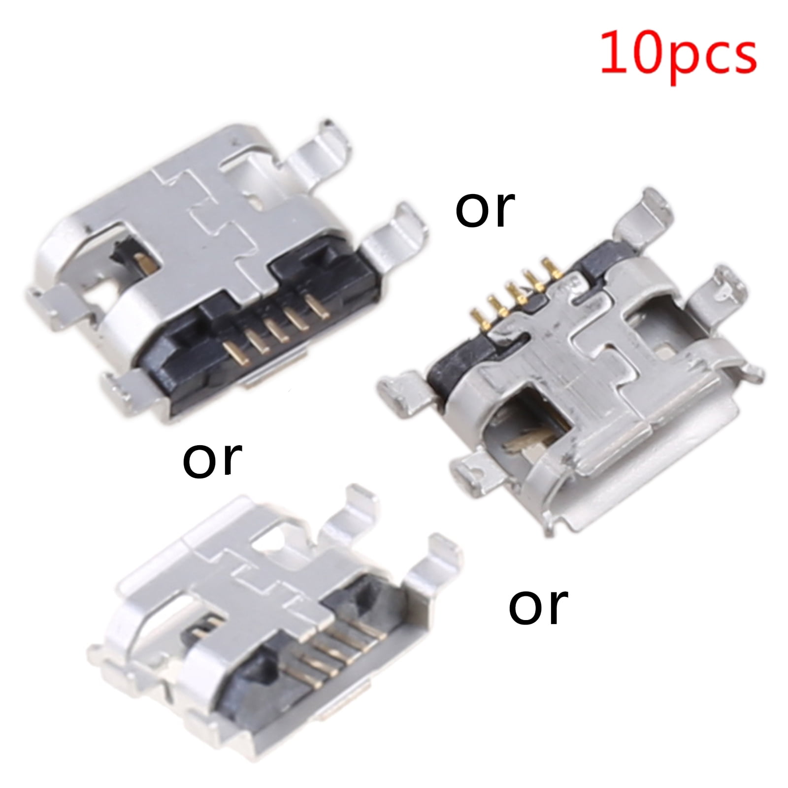 Yammee 10 Pcs Micro USB Type B Female Socket Connector 5Pin 0.72mm For ...
