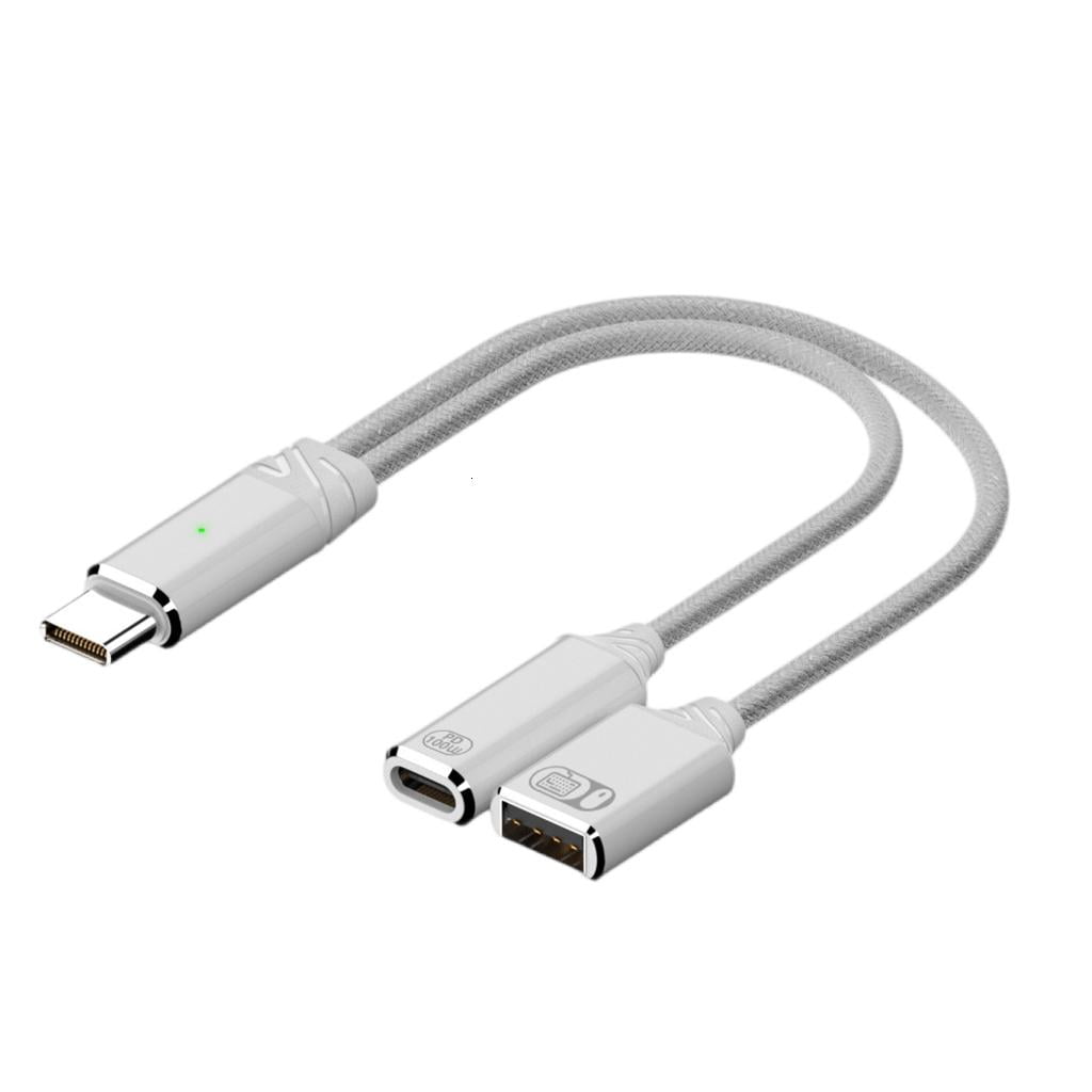 Yammee 100W Fast Charging Double Head USB C Splitter Headphone Charger ...
