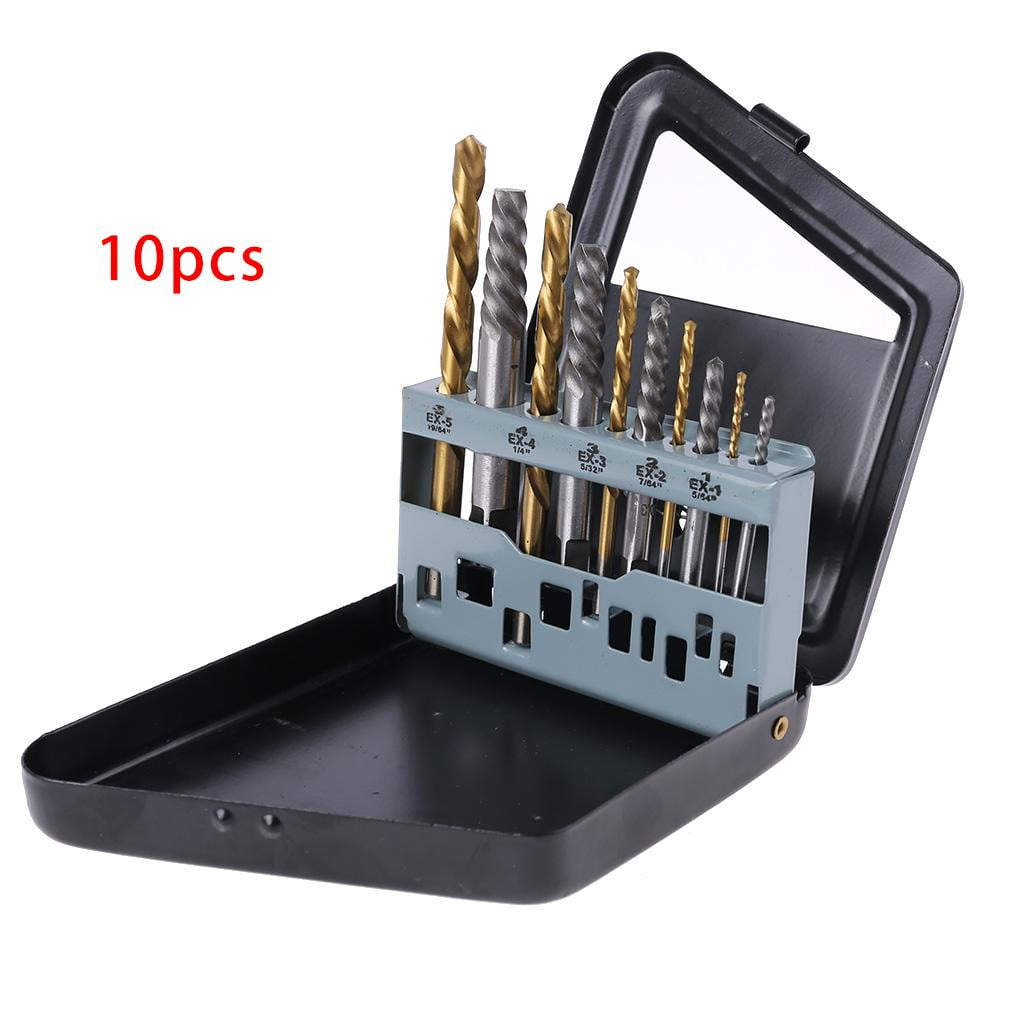 Yammee 10xBroken Screw Remover Extractor Drill Bits Steel Easy Out ...