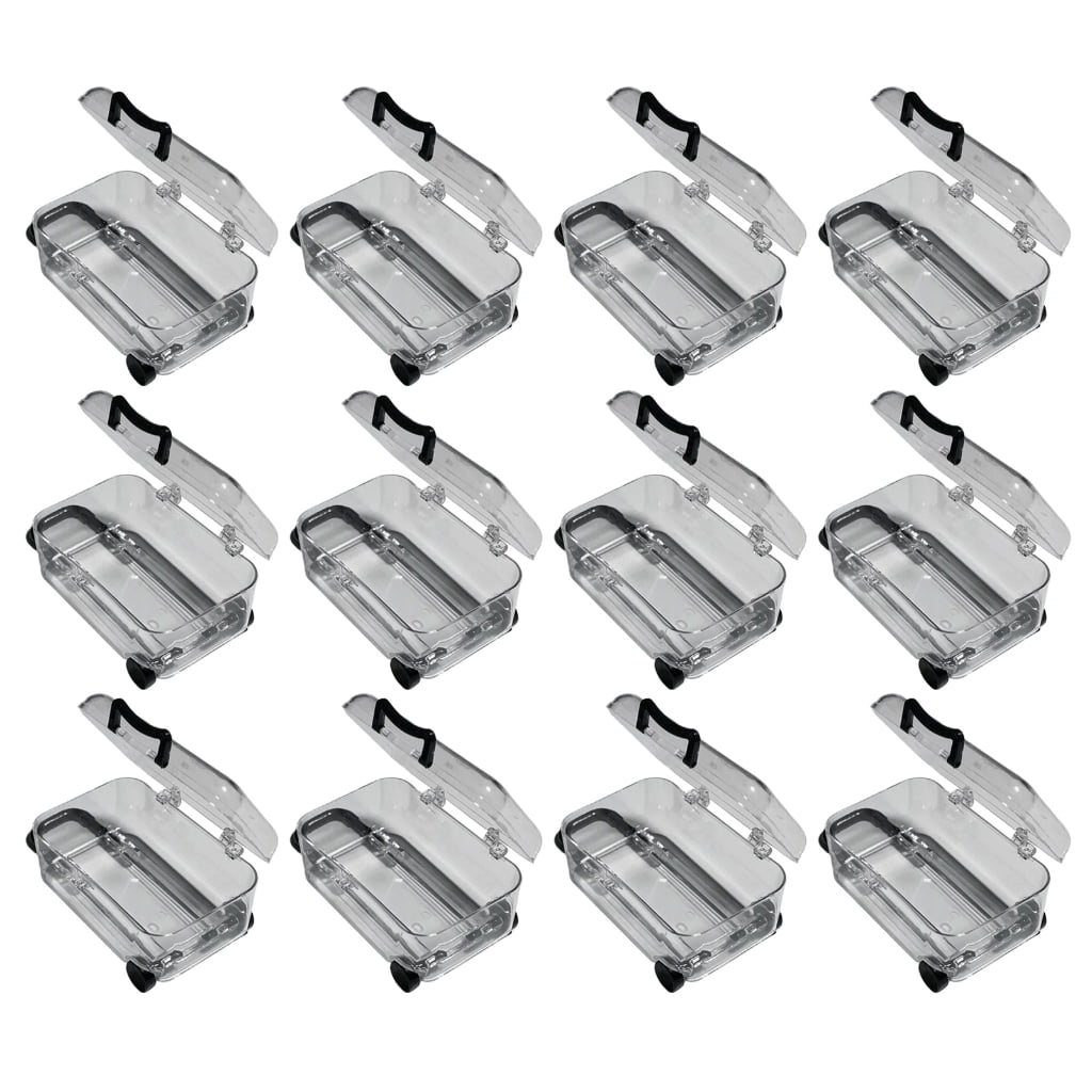 Yammee 12 Pieces Small Clear Plastic Organizers Mini Boxes for Crafts ...