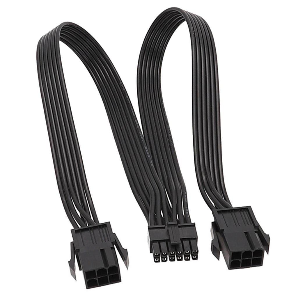 Yammee 12-Pin to Two 6Pin PCIe GPU Power Extension Cable for RTX30 Series Power Cord 30cm 11.8in ...