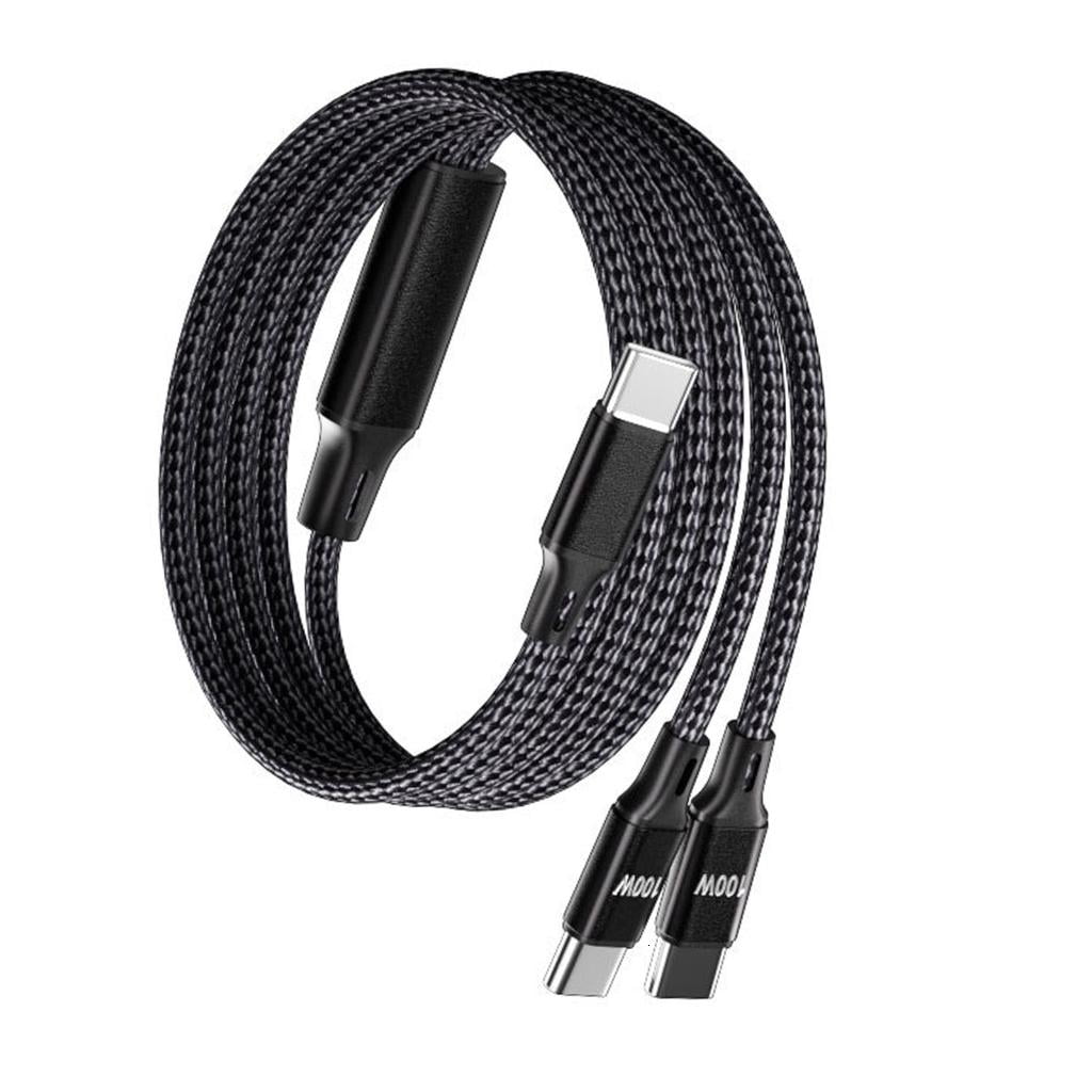 Yammee 2 in 1 USB C Charge Cable USB C to Double USB C Cable 100W Fast ...
