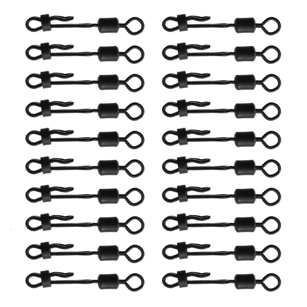 Yammee 20Pcs Carp Rolling Swivels With Lock Snap Rolling Barrels ...