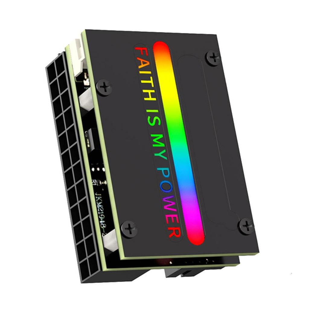 Yammee 24pin 90 Degree Right Angle Adapter Color Lighting for Clean PC ...