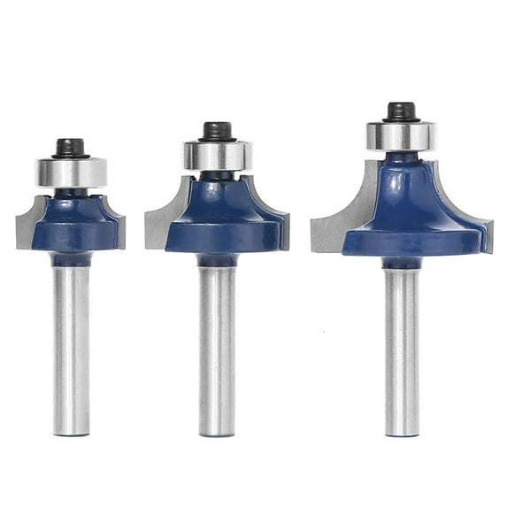 Yammee 3 Pcs Radius 1/4" Shank Round Over Beading Edging Router Bit Set ...
