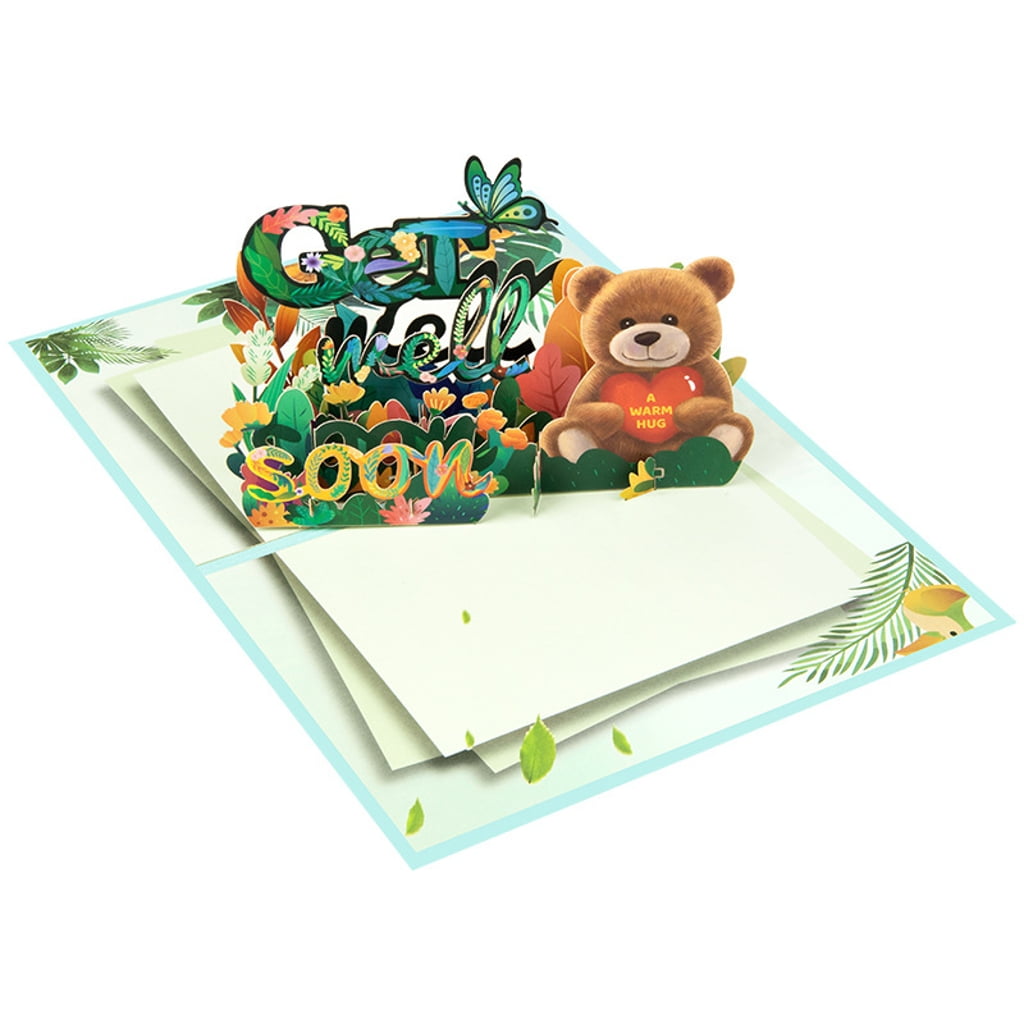 Yammee 3D GetWellSoon Cards PopUp Bear Theme Card Handmade Greeting ...