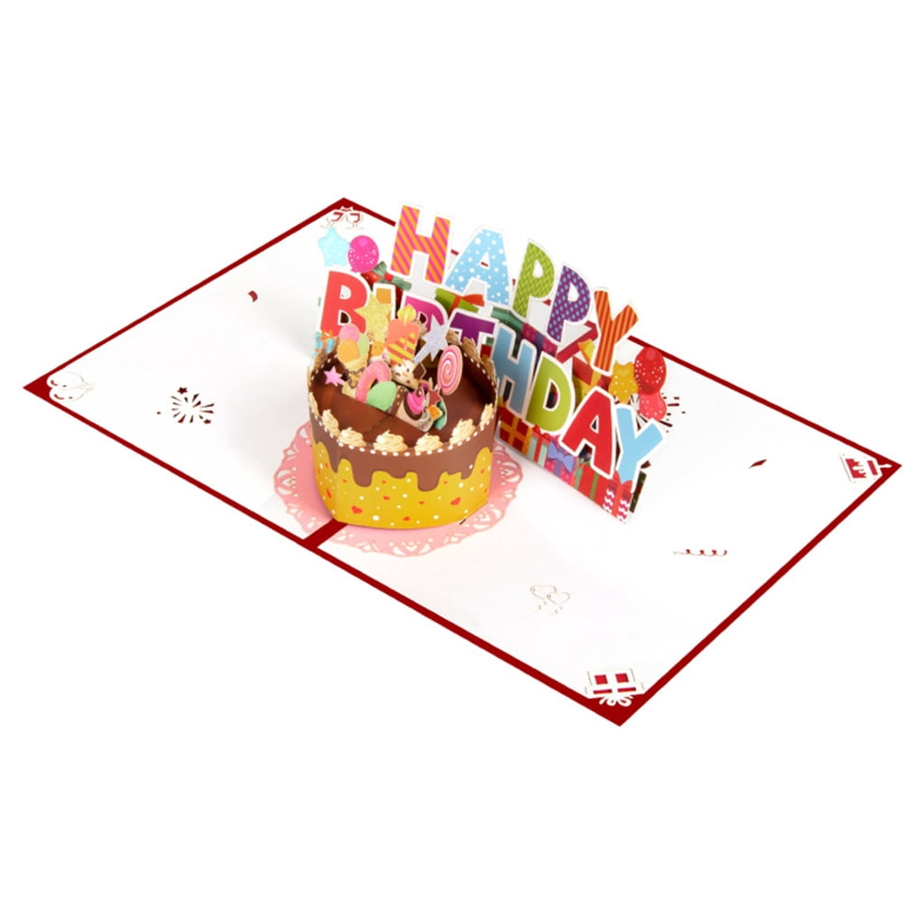 Yammee 3D Happy Birthdays Greeting Card Popup Cake Candy Foldable ...