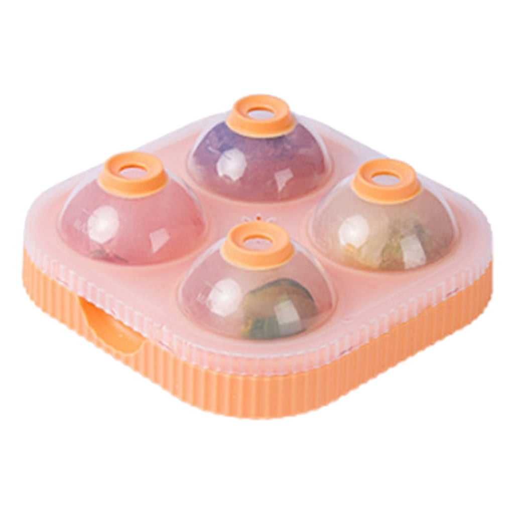 Yammee 4 Holes Ice Cube Moulds Flexible DIY Round Shaped Ice Cube Trays ...
