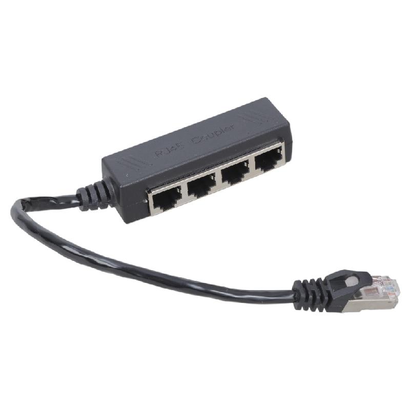 Yammee 4 Port RJ45 Networking Splitter Adapter 4 Way LAN Cable Extender ...
