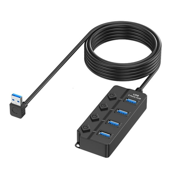 Yammee 4 Port USB 2.0 Adapter Hub With 4 Power Switches Fast Speed For ...
