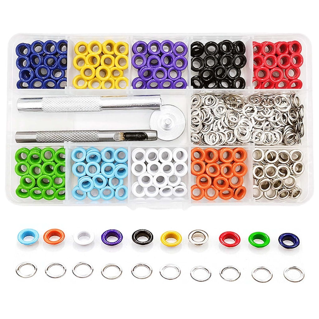 Eyelet Kit 400-Piece Eyelet And Grommet Kit With Tool - 10 Colors 5mm ...