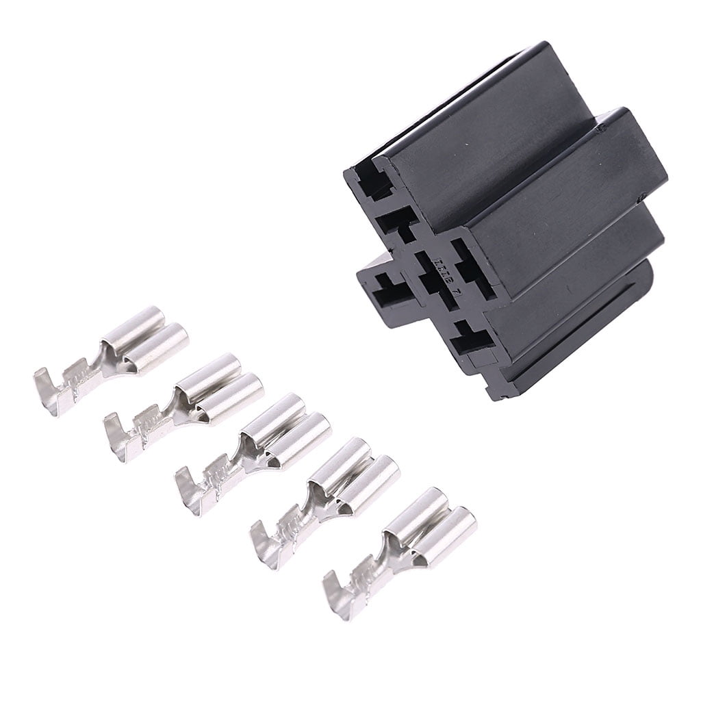Yammee 40A 5 Pin Relay Connector Socket with 5 x 6.3mm Terminals Car ...