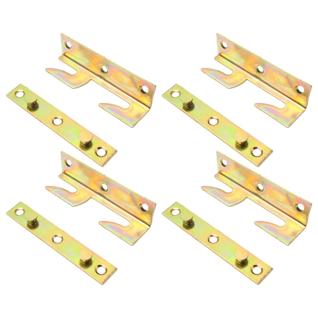 Yammee 4Set Zinc Coated Bed Brackets Quick Assembly Bed Rail Fitting ...