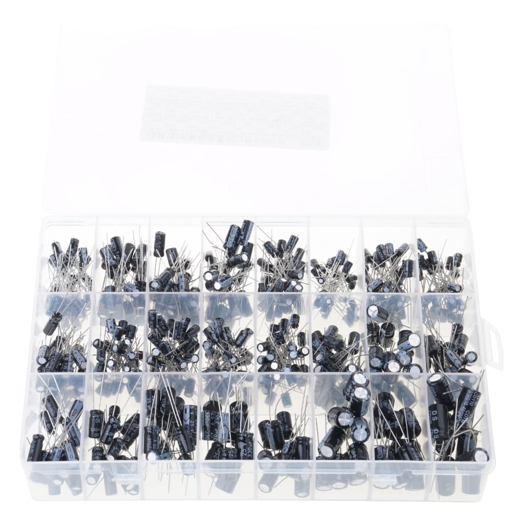 Yammee 500PCS 24 Values Aluminum Electrolytic Capacitor Kit 0.1uF ...
