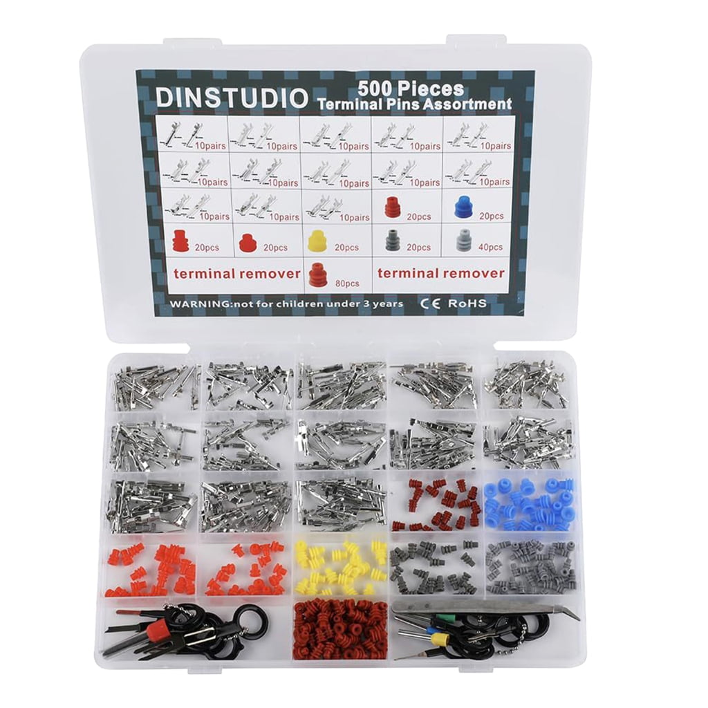 Yammee 500Pcs 1-3.5mm Car Wire Terminals Connector Pin with Terminals ...