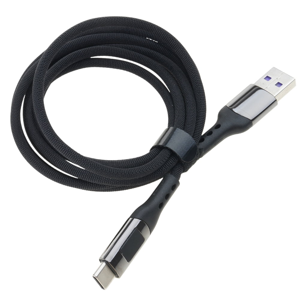 Yammee 65W 5A USB to Type C Charging Cable LED Display Nylon Braided ...