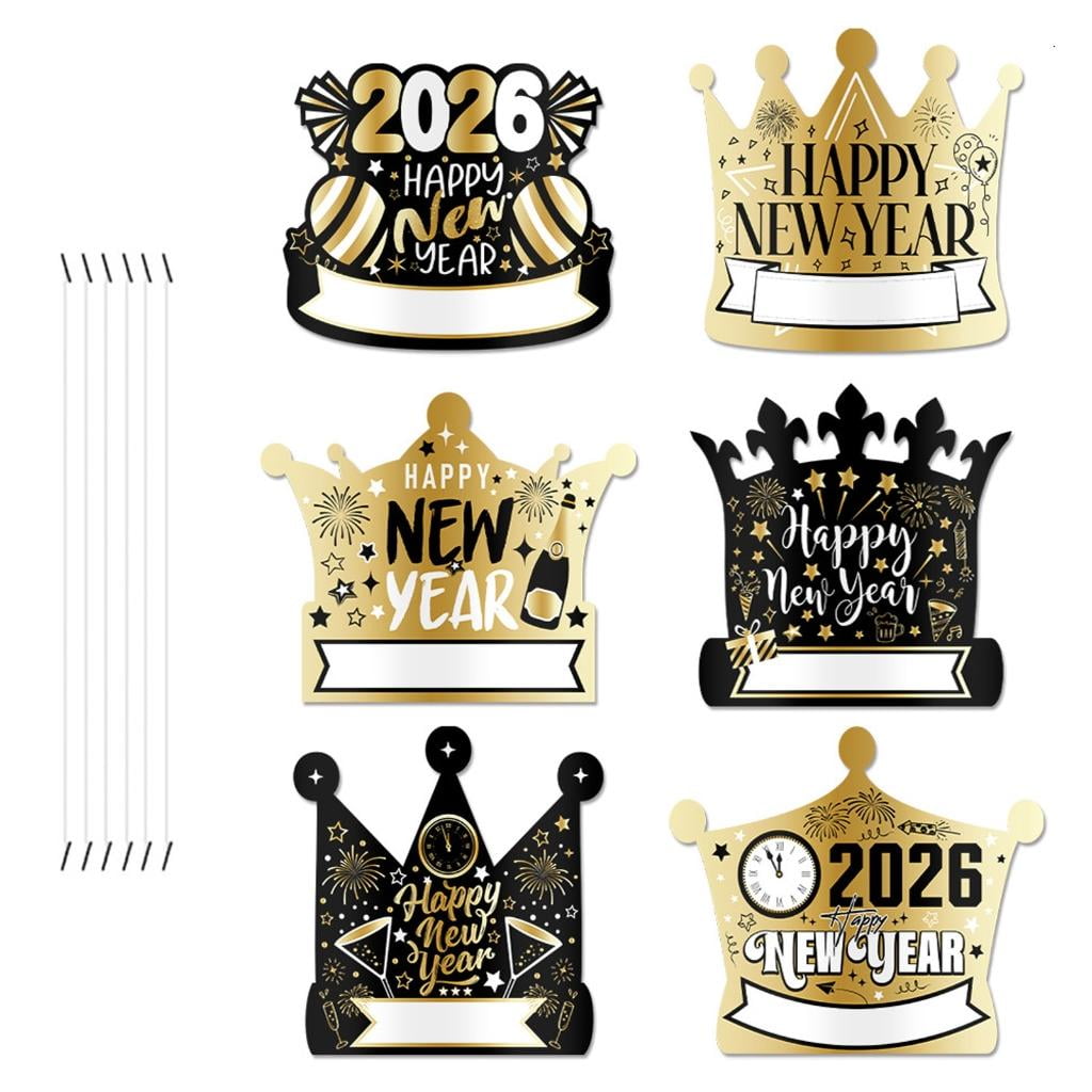 Yammee 6PCS Festival 2026 Party Hat With Chin Strap Kids Adults ...