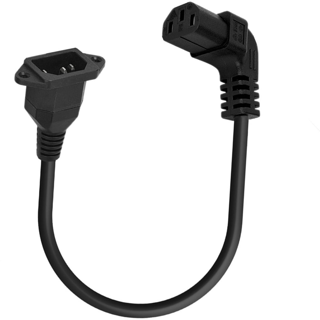 Yammee 90 Degree IEC320 C13 to C14 Panel Mount Power Cable C13 Female ...