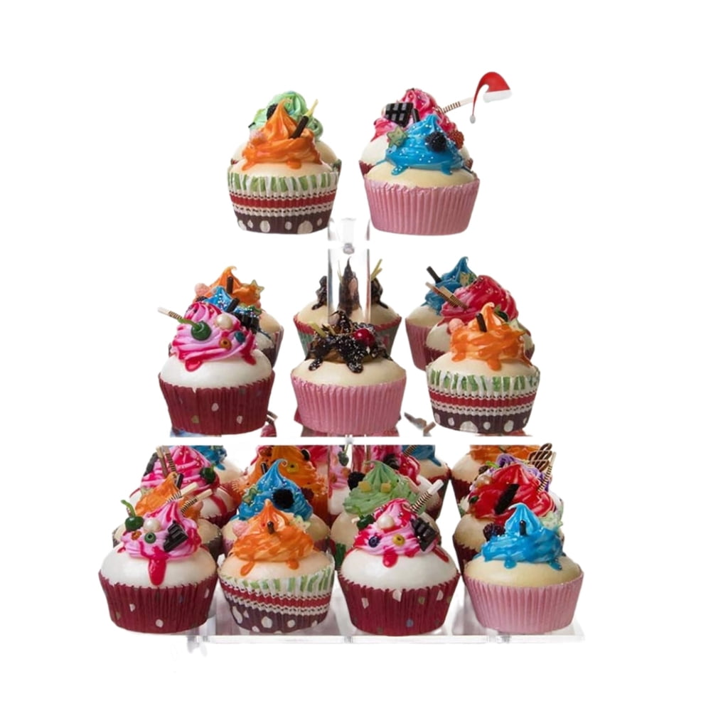 Yammee Acrylic Square Round Jewelry Rings Display Stand Cake Dessert ...