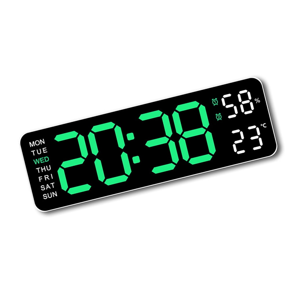 Yammee Adjustment Brightness LED Digital Wall Clock with Temperature ...