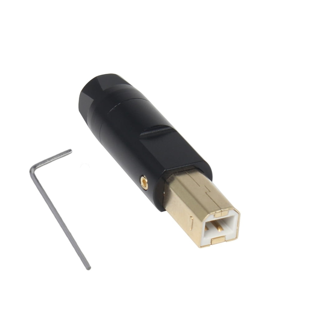 Yammee Aluminum Alloy Gold-Plated USB B-Type Plug Connector Housing 6mm ...